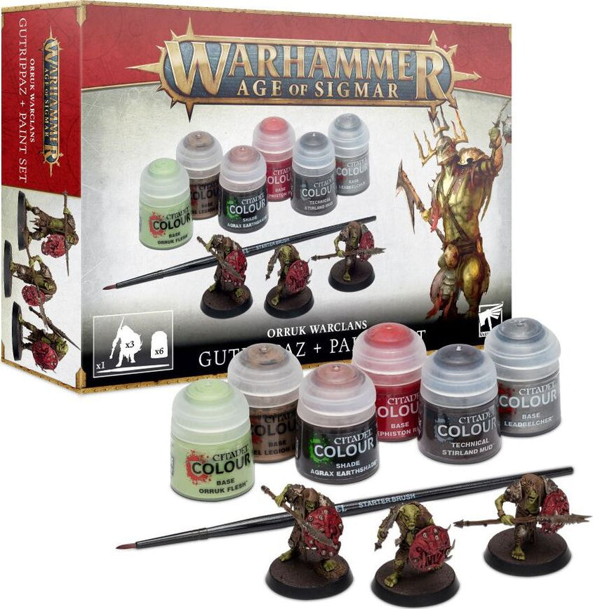 Warhammer Age of Sigmar - Orruk Warclans Gutrippaz + Paints Set — Brain ...